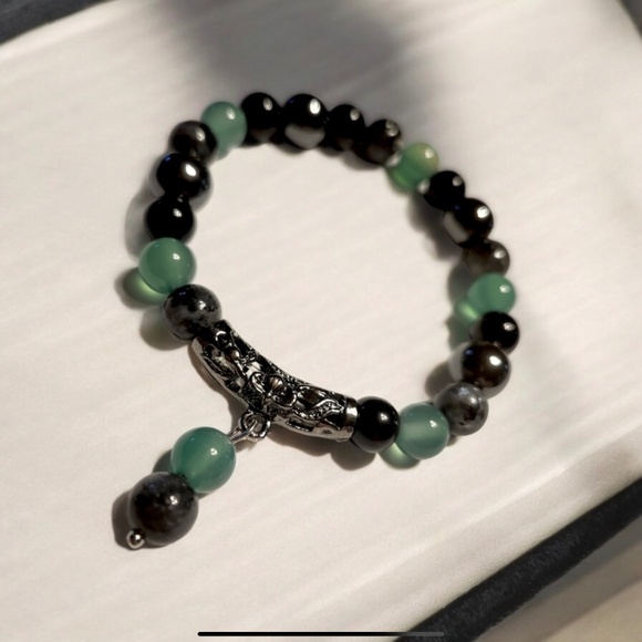 MJP | Jewelry | Green Jasper Larvikite Obsidian Handcrafted Gemstone ...